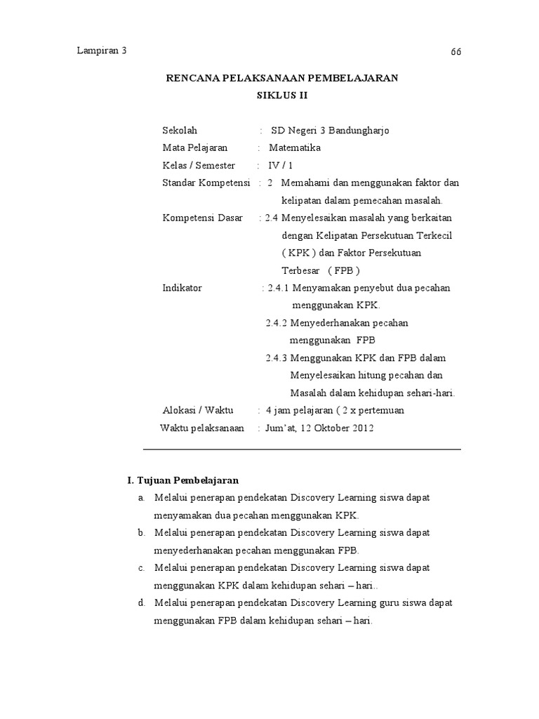 RPP MTK Siklus II | PDF