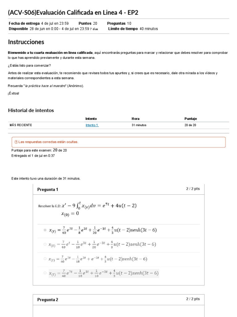 (Acv-S06) Evaluación Calificada en Linea 4 - Ep2 - Calculo para La Toma de Decisiones (12602) | PDF