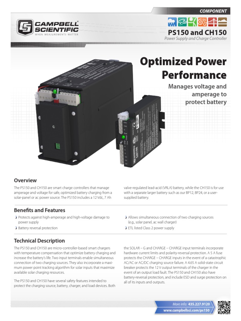 Optimized Power Performance: PS150 and CH150 | PDF | Battery Charger ...