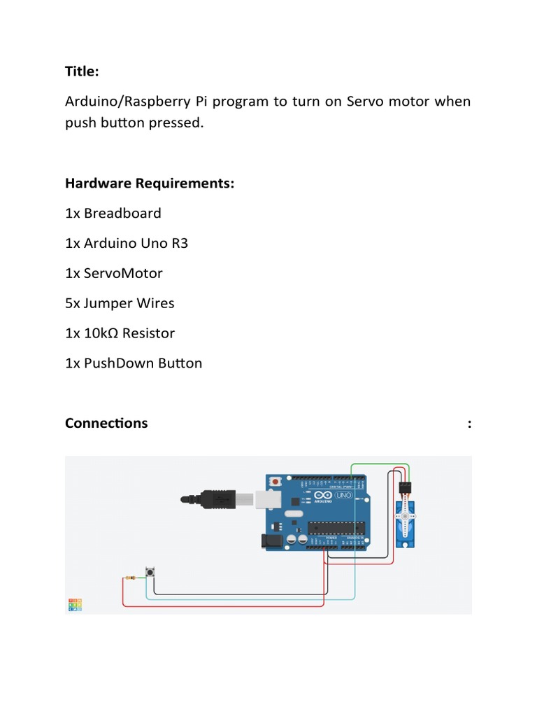 Arduino/Raspberry Pi Program To Turn On Servo Motor When Push Button ...
