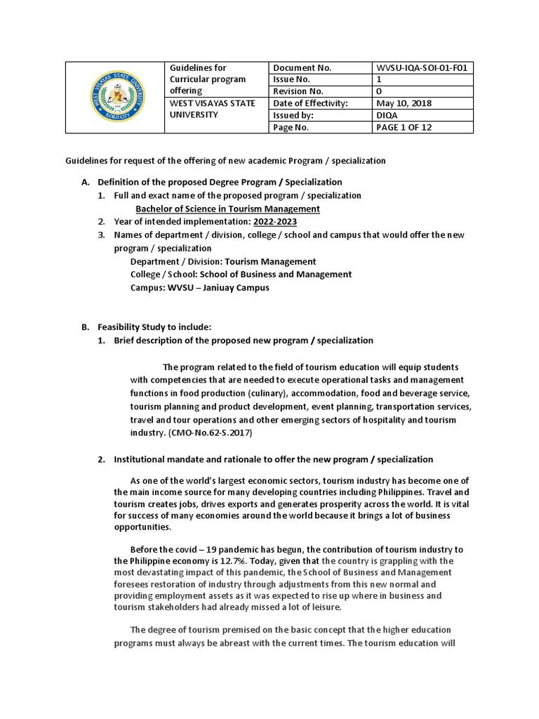 BSTM Proposal | PDF | Entrepreneurship | Tourism