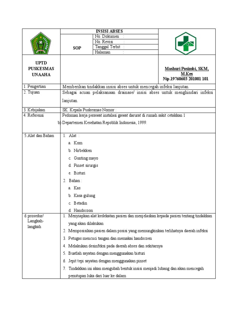 SOP Insisi Abses | PDF