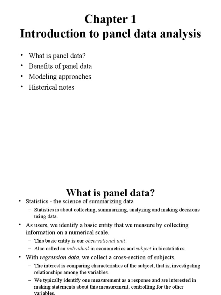 Introduction To Panel Data Analysis | PDF | Time Series | Regression ...