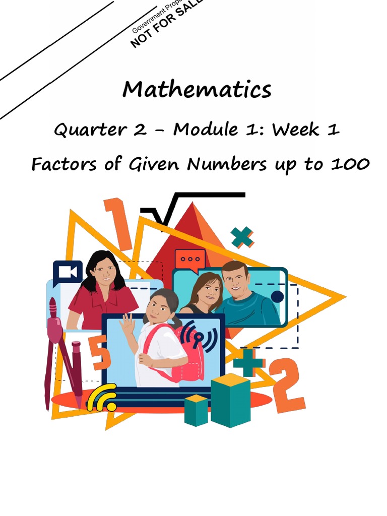 Mathematics: Quarter 2 - Module 1: Week 1 Factors of Given Numbers Up ...
