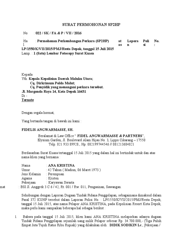 Surat Permohonan Sp2hp | PDF
