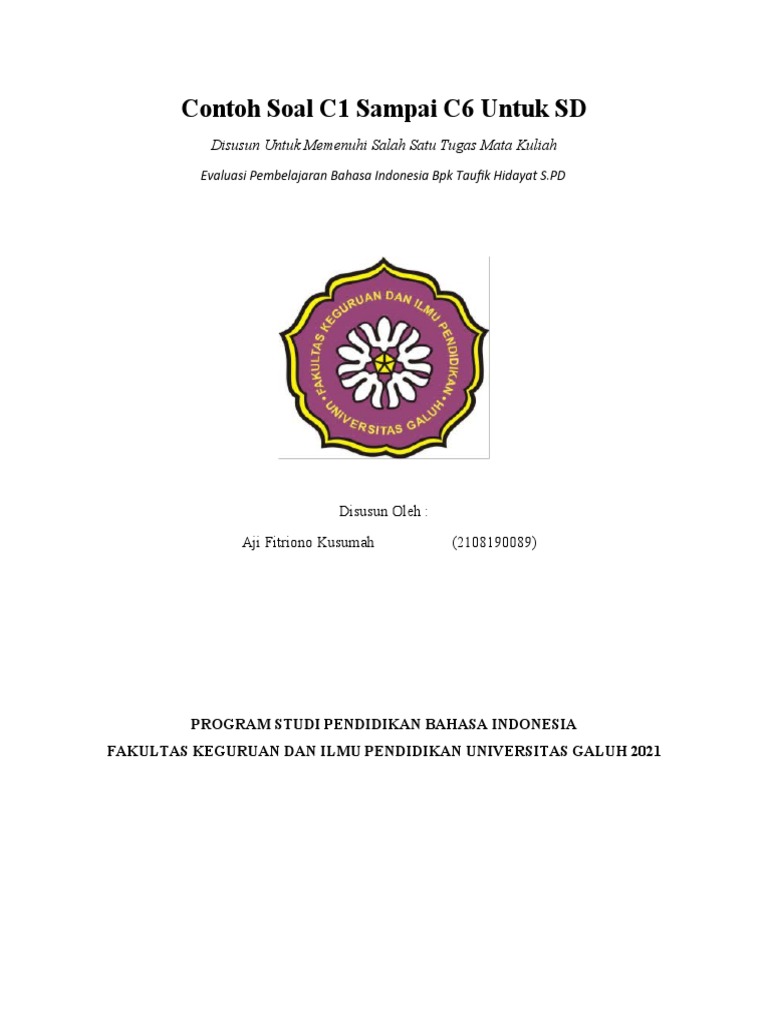 Contoh Soal C1-C6 untuk SD | PDF | Seni & Disiplin Bahasa