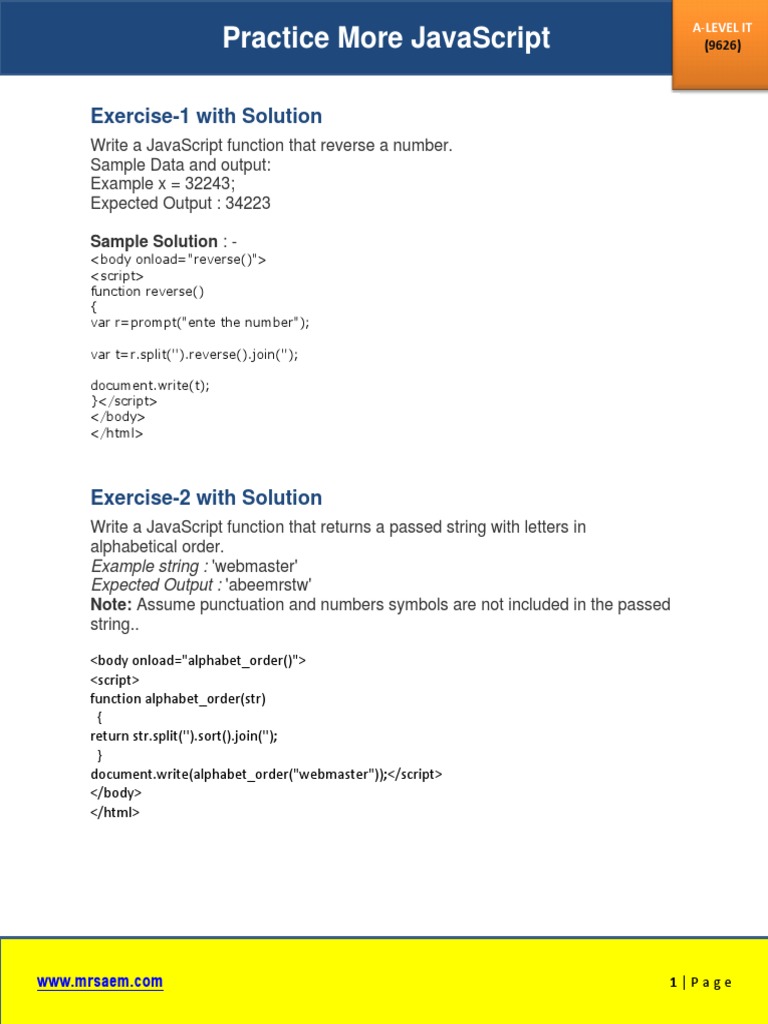 Practice For Javascript Pdf String Computer Science Java Script 5416