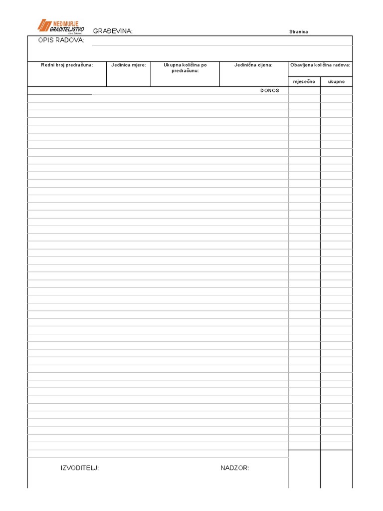 Formular - Građevinska Knjiga | PDF