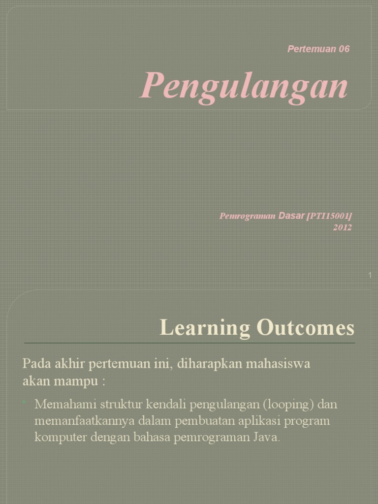Pengulangan dalam Pemrograman Java | PDF