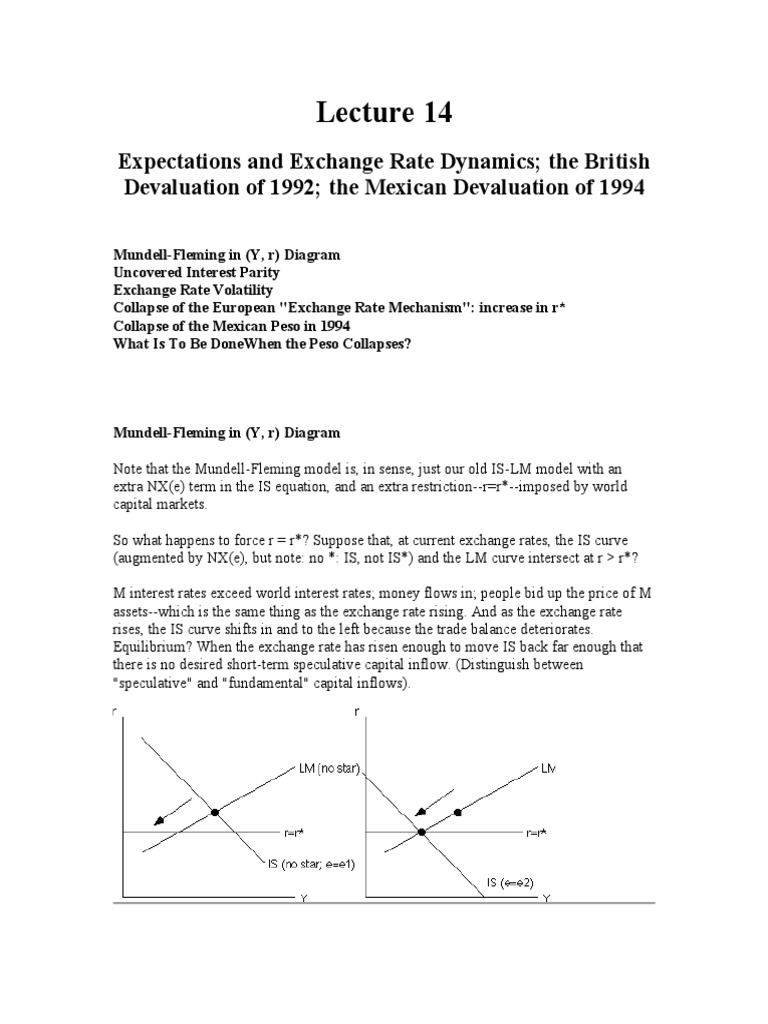 Lecture 14 Case Study ERM Collapse | PDF | Exchange Rate | Economies