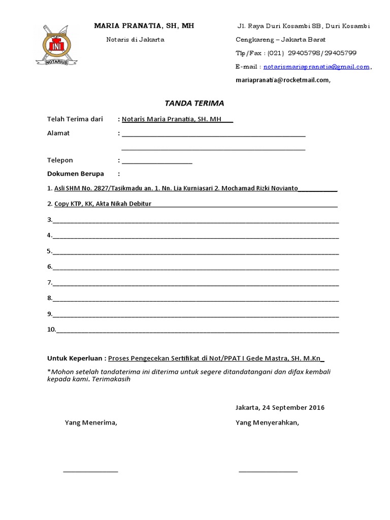 Tanda Terima | PDF