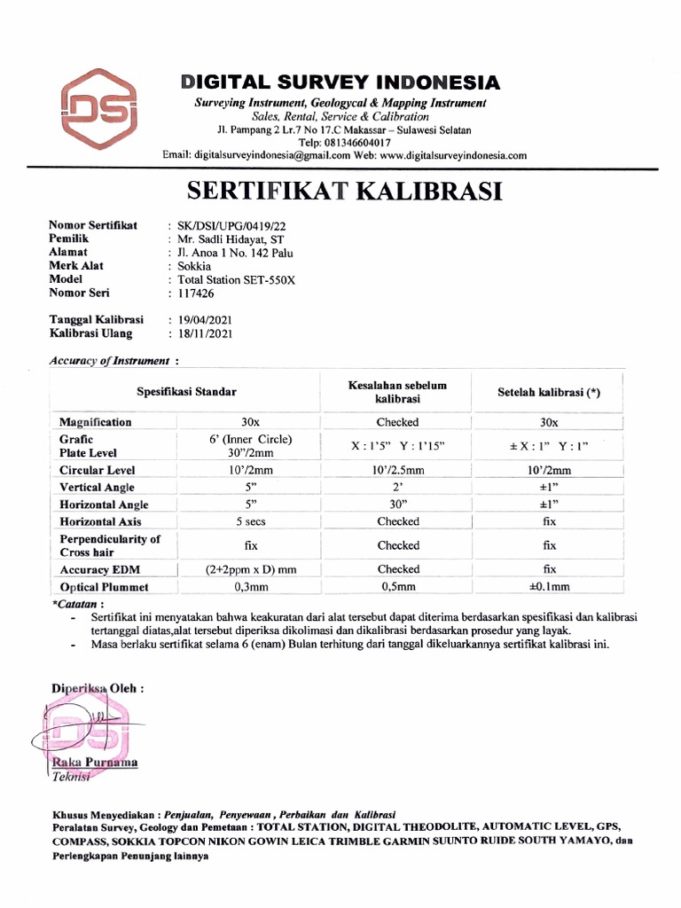 Sertifikat Kalibrasi | PDF