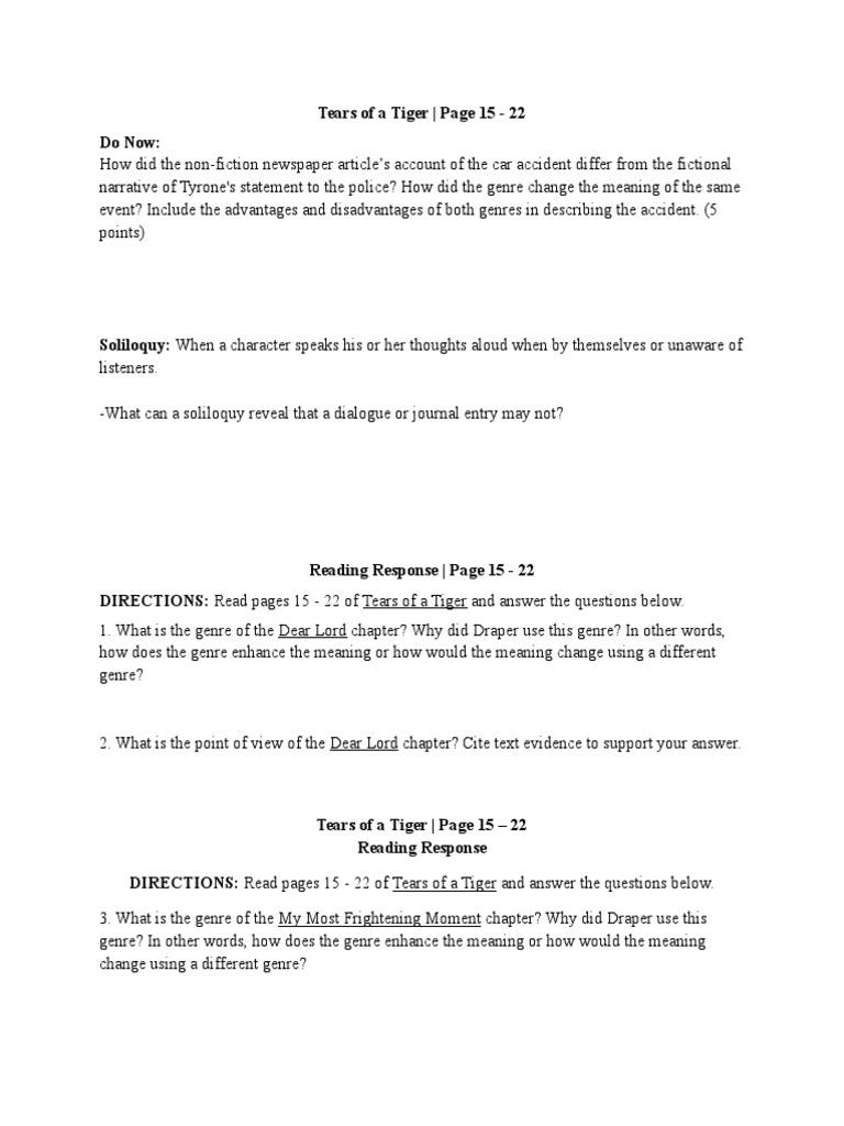 Tears of A Tiger Page 15-22 | PDF