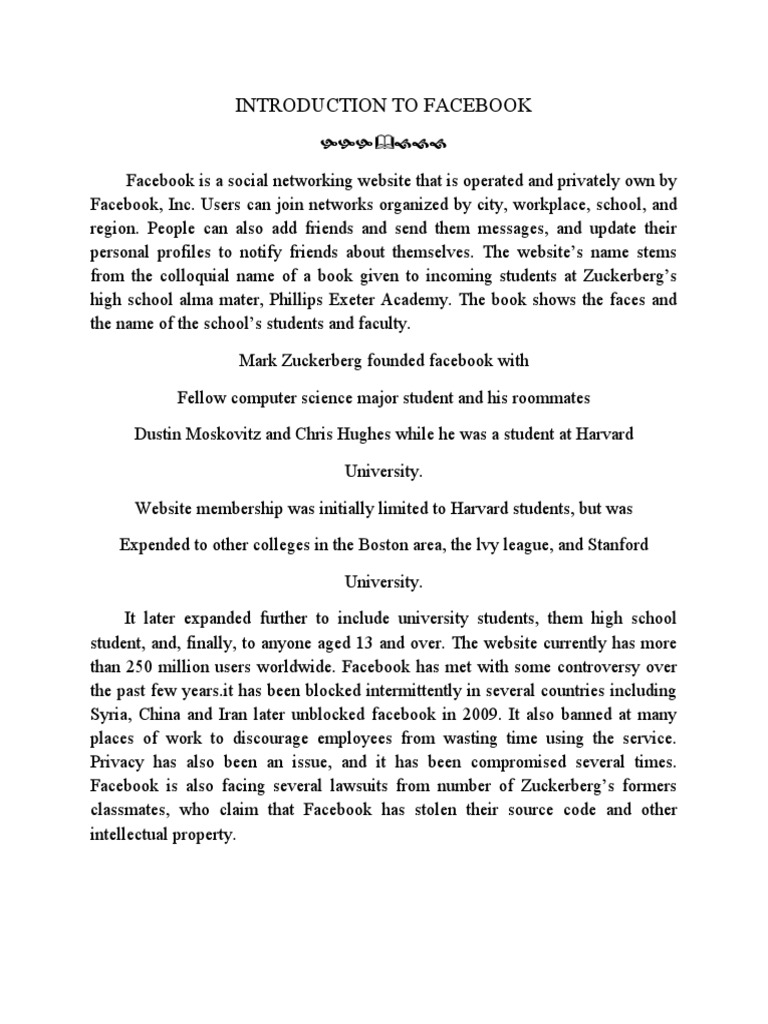 Facebook Introduction - Learn About the Social Media Platform | PDF ...