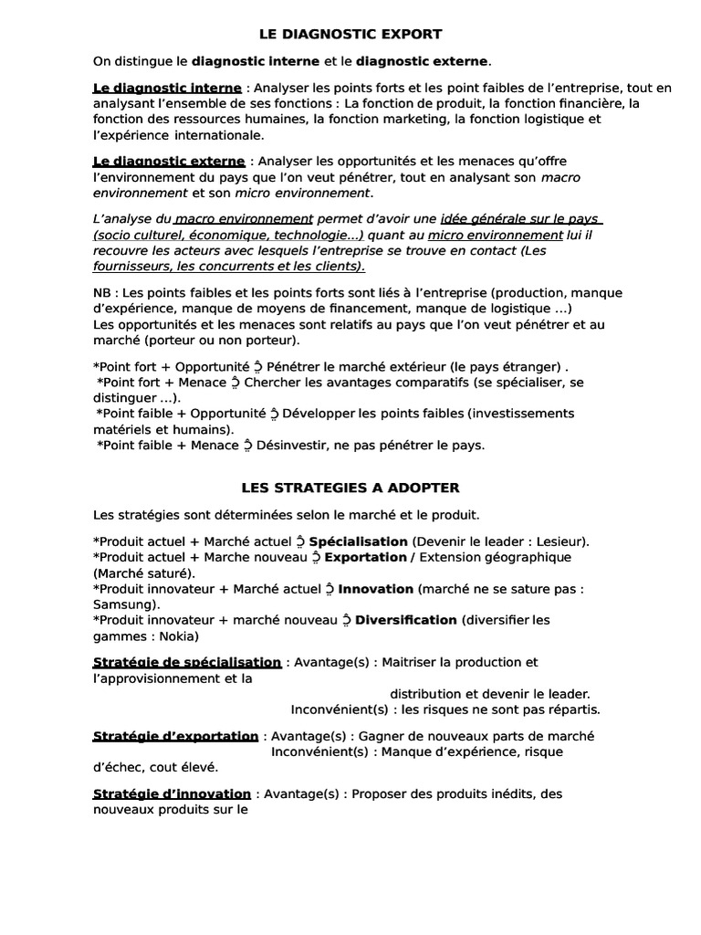 Le Diagnostic Export Le Diagnostic Export | PDF | Commercialisation ...