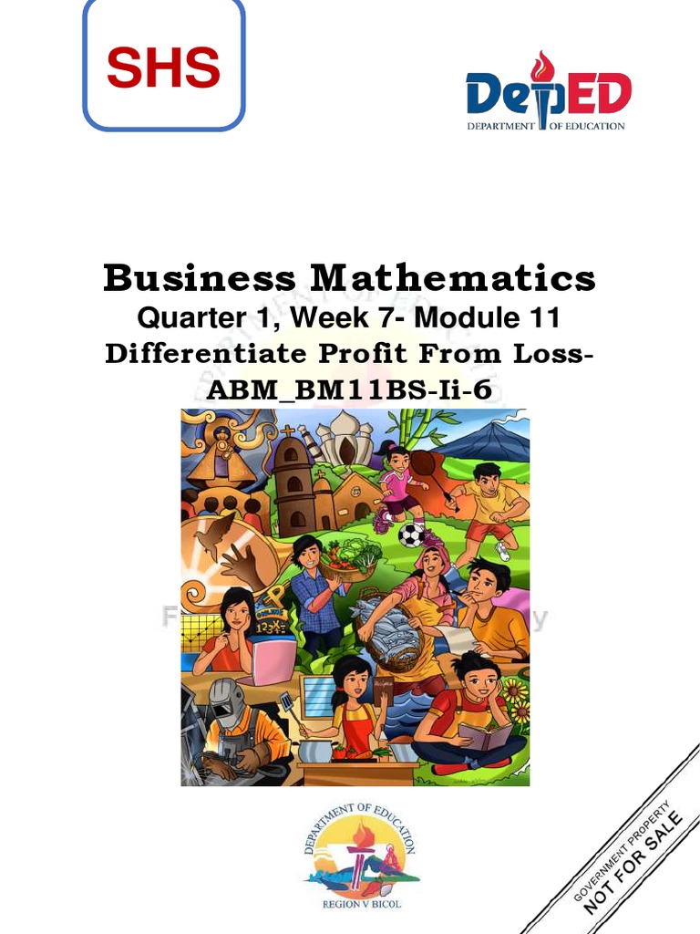 Business Mathematics: Quarter 1, Week 7-Module 11 Differentiate Profit ...