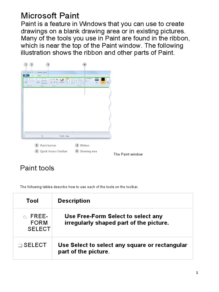 Microsoft Paint | Download Free PDF | Shape | Area