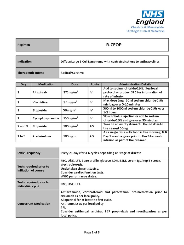 Protokol Rcheop | Download Free PDF | Chemotherapy | Medical Specialties