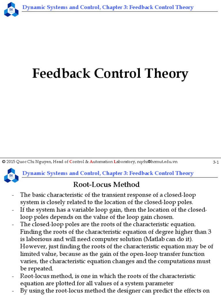 Dynamic System and Control - Lecture 3 | PDF | Control Theory | Computer Science