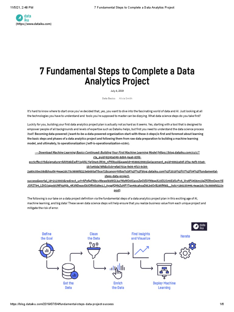 Steps for a Data Analytics Project | PDF | Machine Learning | Data Analysis