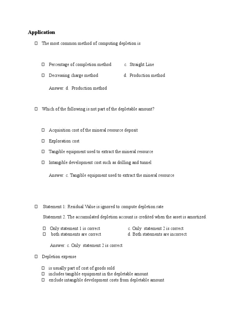 Depletion Application | PDF | Business | Finance & Money Management