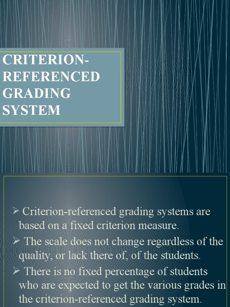 Criterion Referenced Grading System | PDF