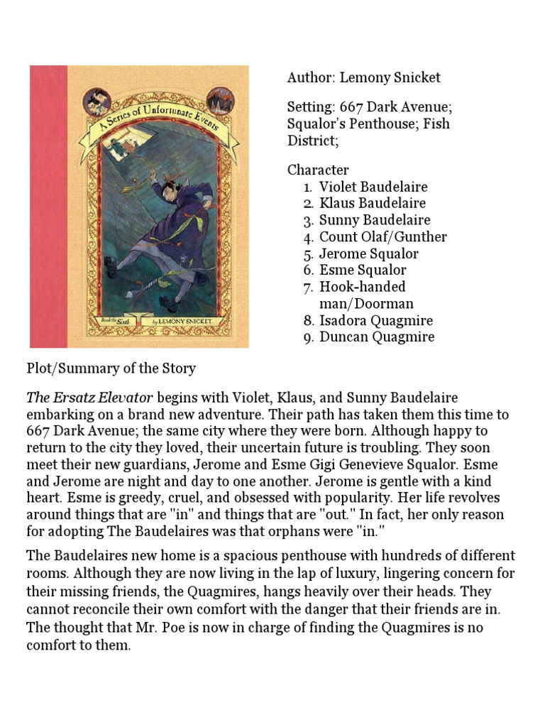 Ersatz Elevator (Tabuada Book 3) | PDF | Lemony Snicket | A Series Of ...