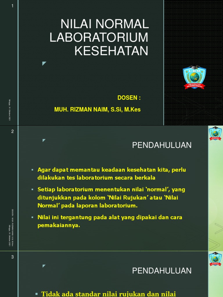 Vii. Nilai Normal Laboratorium Kesehatan | PDF