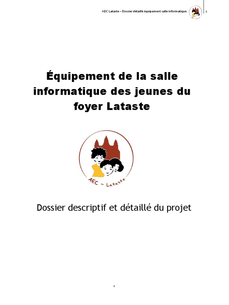 Dossier Descriptif Projet Salle Informatique Aec Lataste | PDF ...