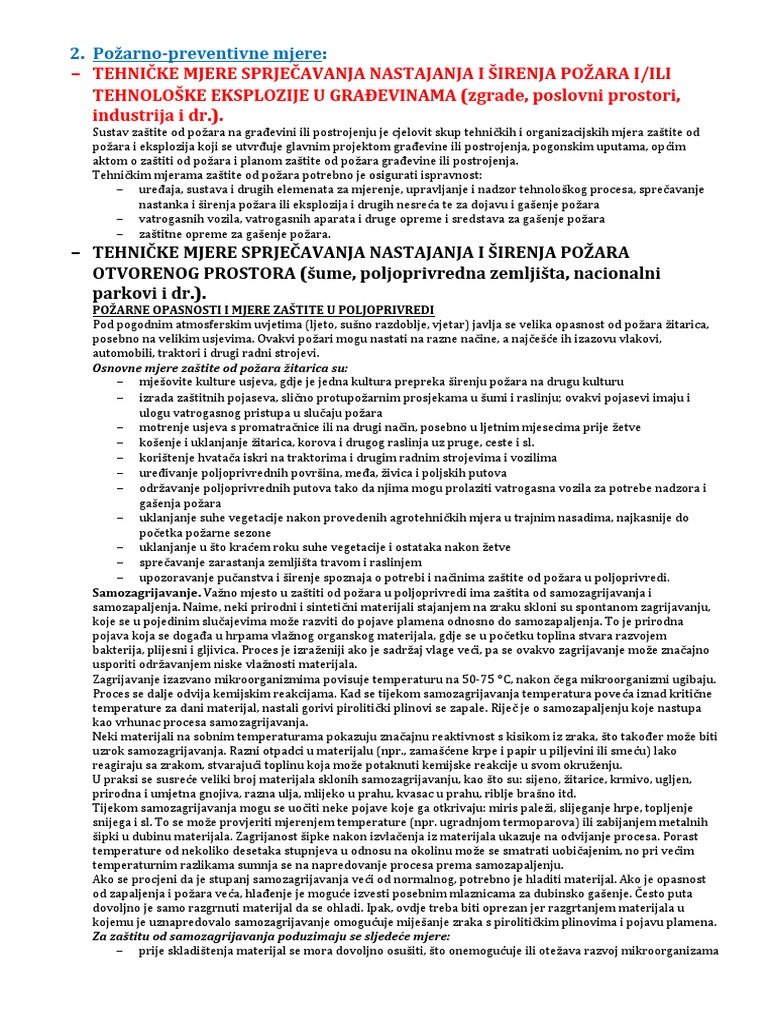 Požarno Preventivne Mjere | PDF