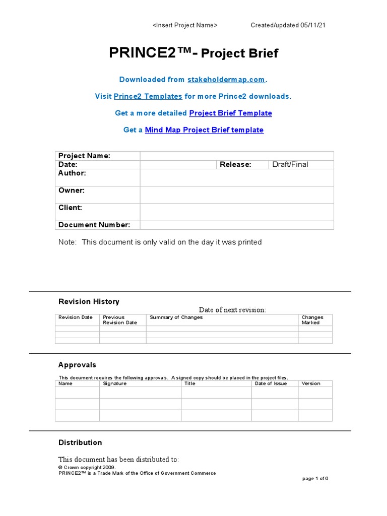Project Brief | Descargar gratis PDF | Project Management | Information ...