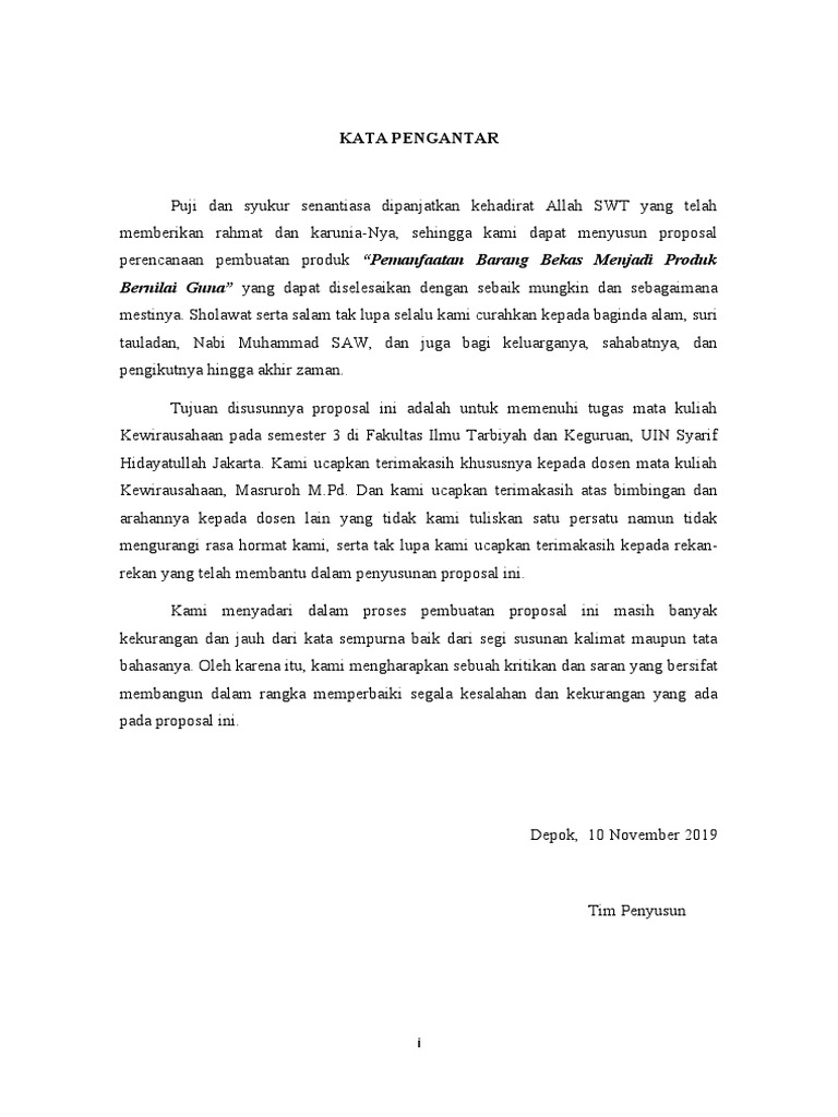 Proposal Perencanaan Pembuatan Produk | PDF