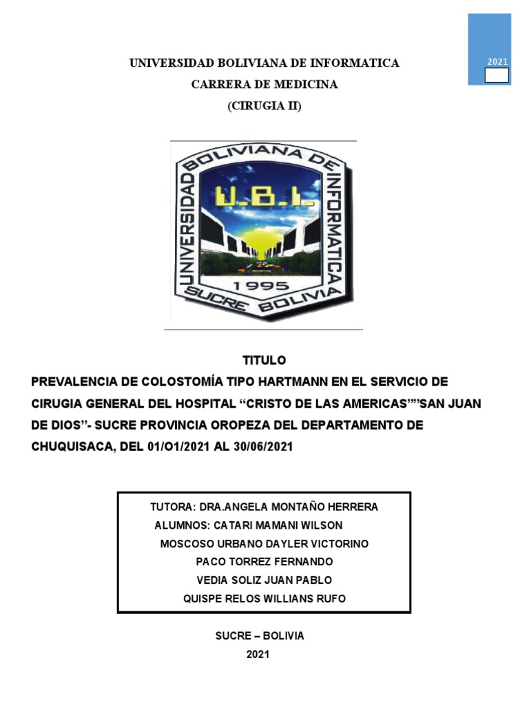 Prevalencia de Colostomía Hartmann 2021 | PDF | Heces | Intestino grueso