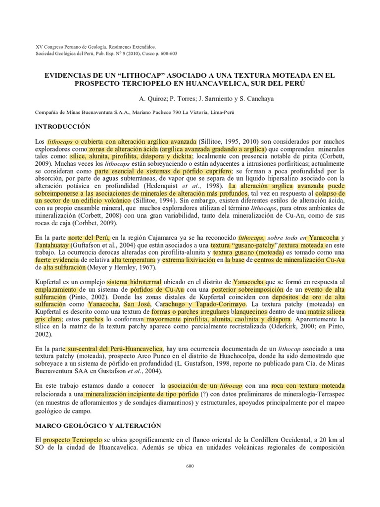 Lithocap | PDF | Roca (geología) | Minerales