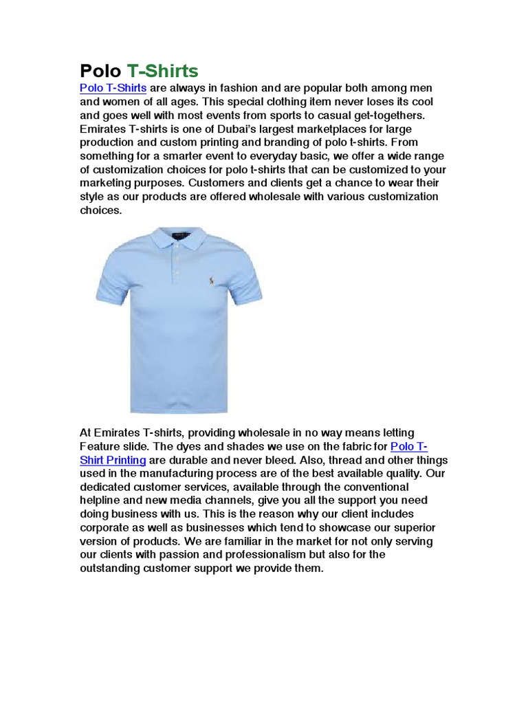 Polo Tshirts | PDF | Career & Growth | Lifestyle