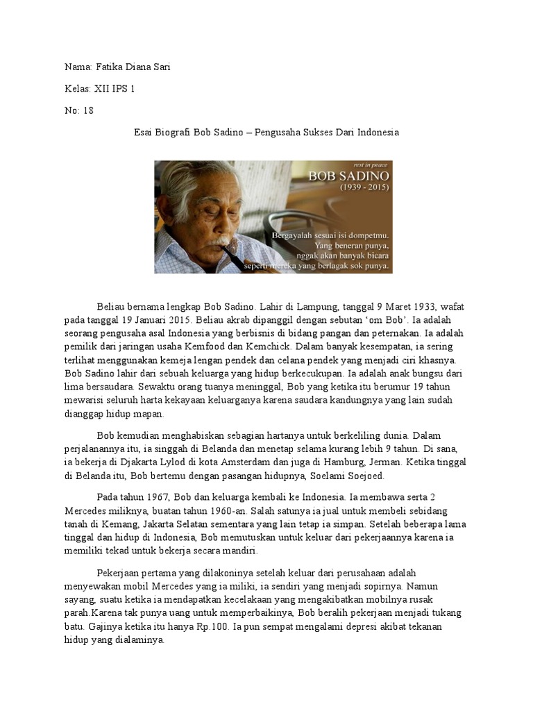 Esai Biografi Tokoh | PDF