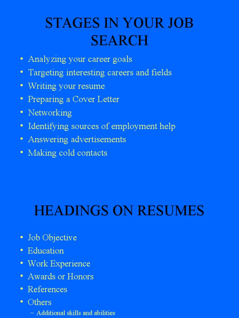 Stages in Your Job Search | PDF | Résumé | Cognition