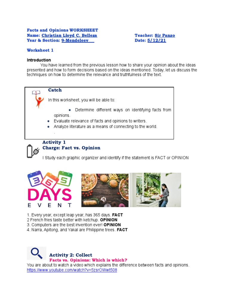 Christian Belleza - Facts Vs Opinions | Download Free PDF | Vaccines ...