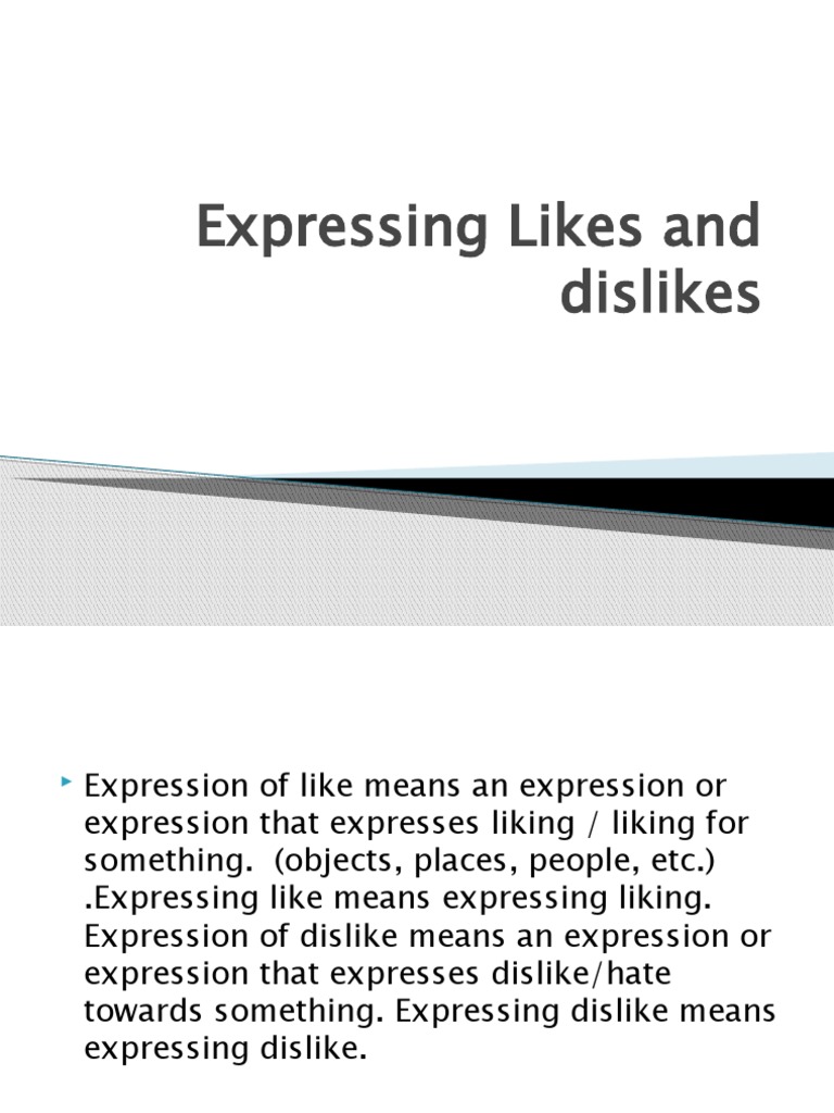 Expressing Likes and Dislikes | PDF | Verb | Subject (Grammar)