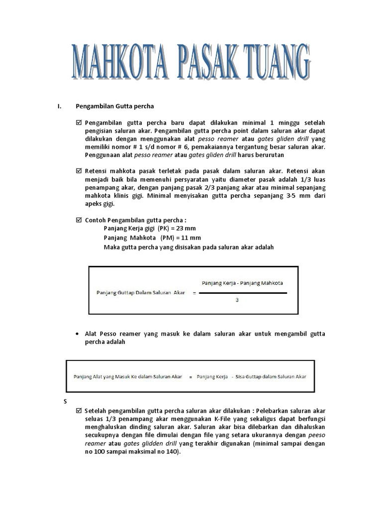 Mahkota Pasak Tuang | PDF