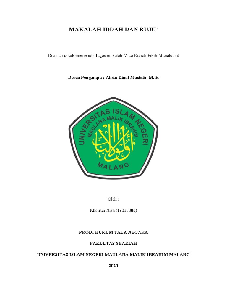 Makalah Iddah Dan Ruju | PDF