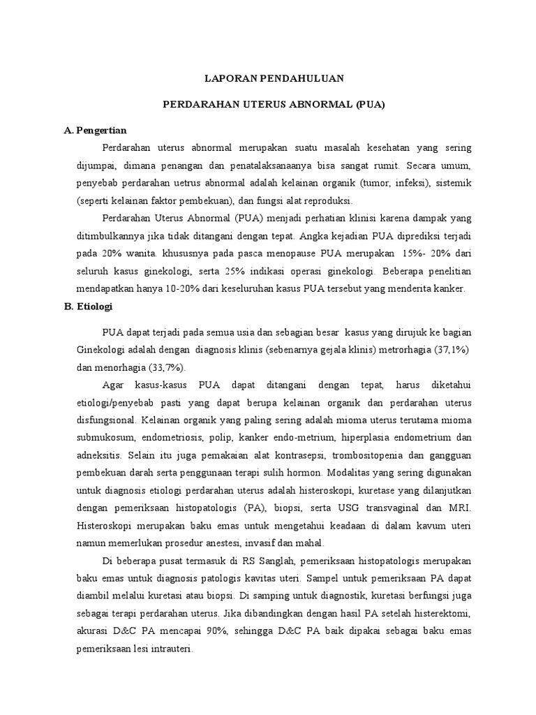 Laporan Pendahuluan Pua | PDF