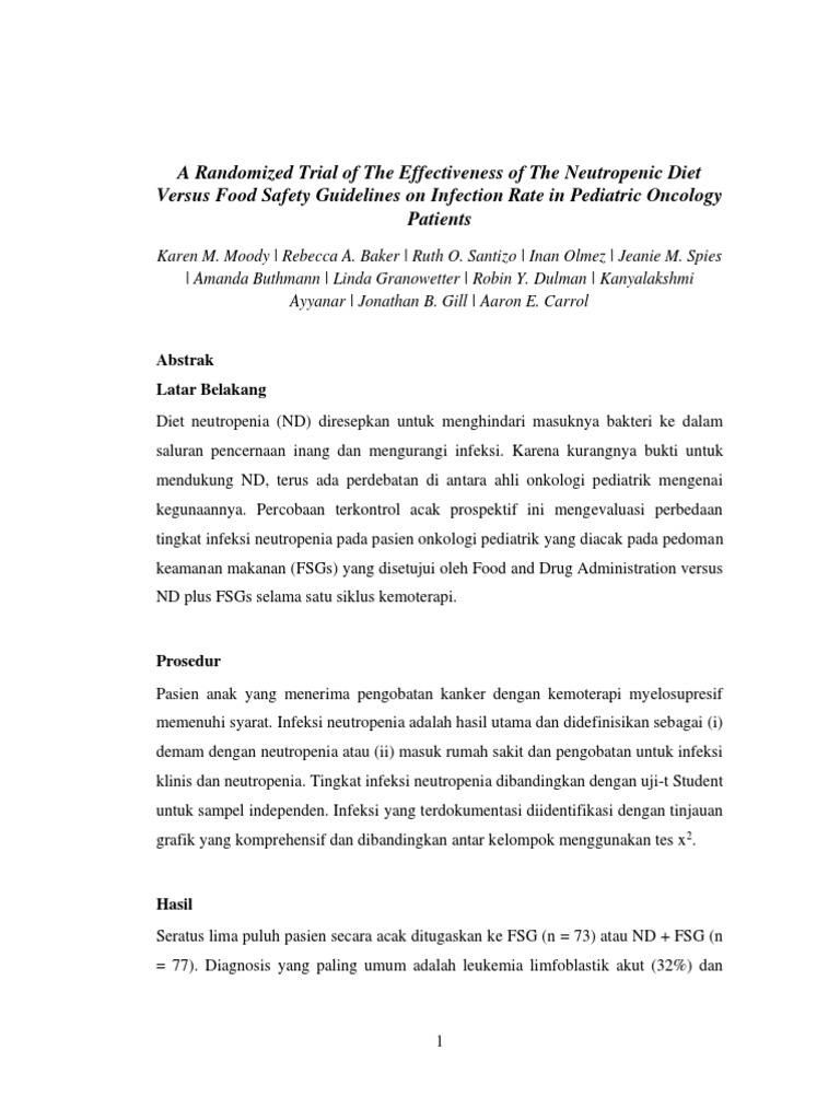 Jurnal RCT Diet Neutropenia | PDF