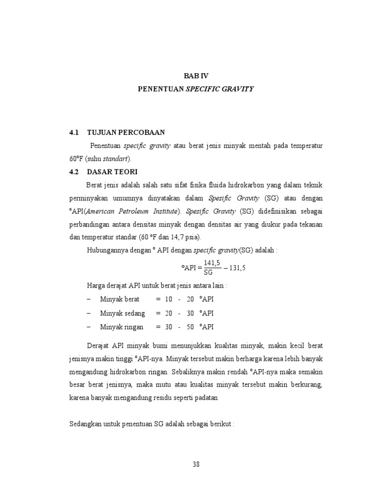 Penentuan Specific Gravity Minyak Crude | PDF