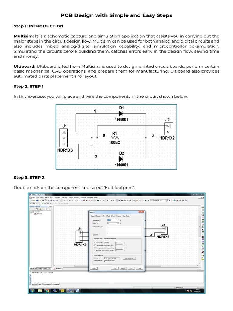 1 PCB Design With Simple and Easy Steps | PDF | Printed Circuit Board ...