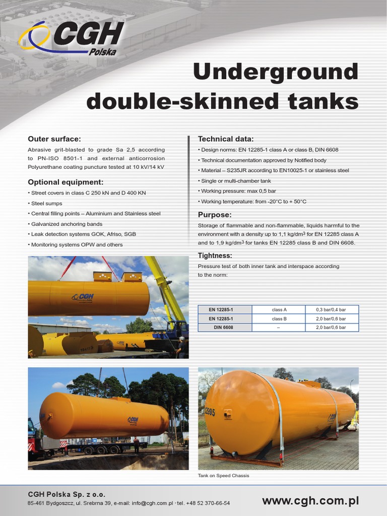 Underground Double-Skinned Tanks: Technical Data: Outer Surface | PDF ...