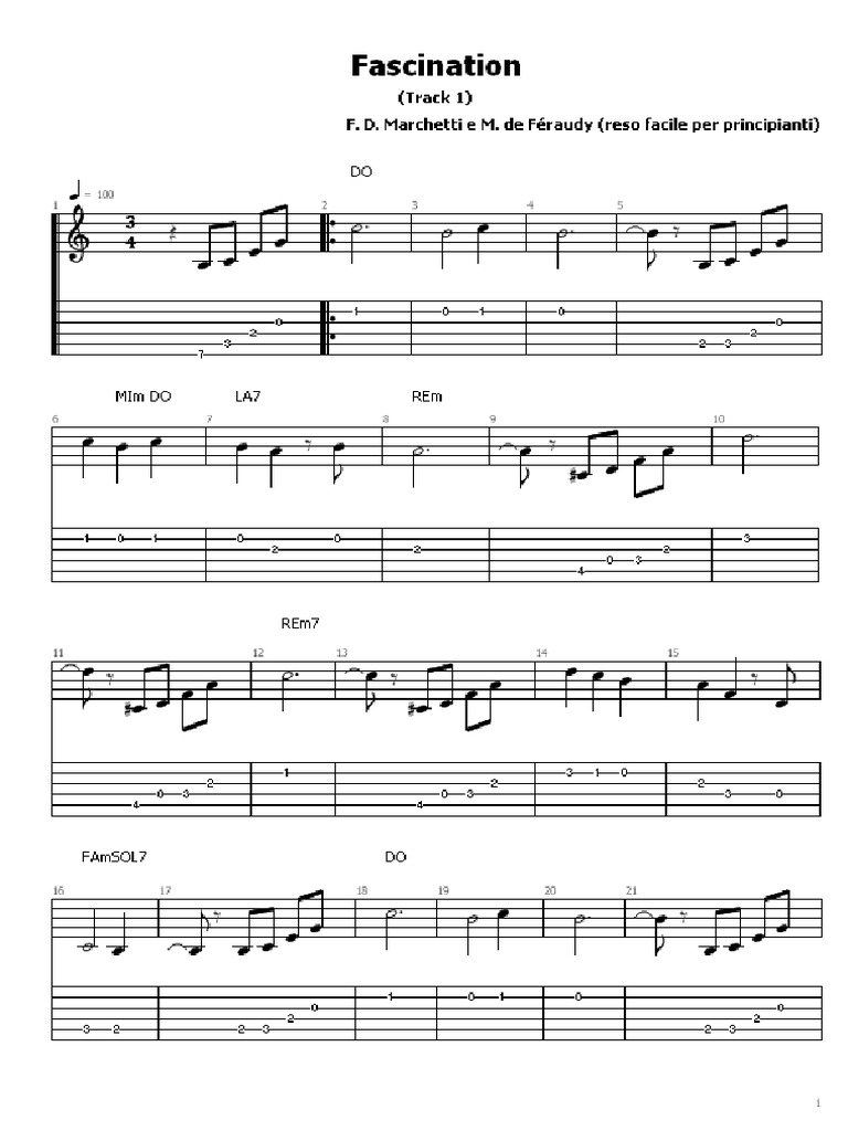 Fascination Spartito Facile e Accordi | PDF