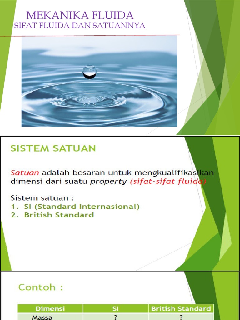 Minggu Ke-2 Sifat Fluida Dan Satuannya | PDF
