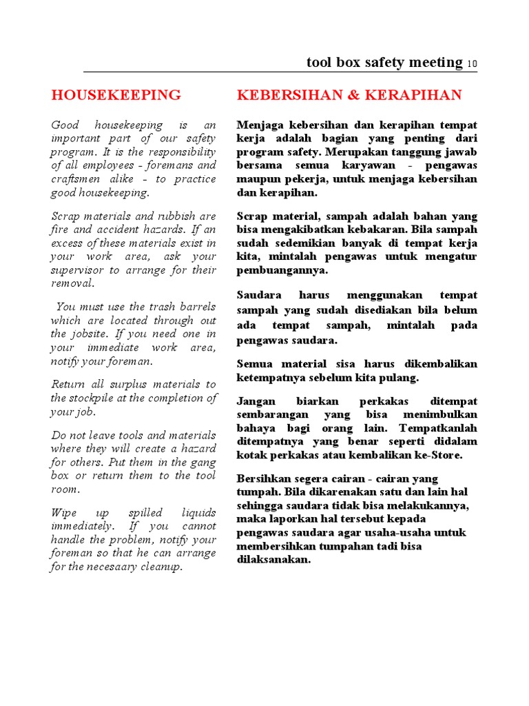 KEBERSIHAN DAN KERAPIHAN ADALAH TANGGUNG JAWAB BERSAMA | PDF