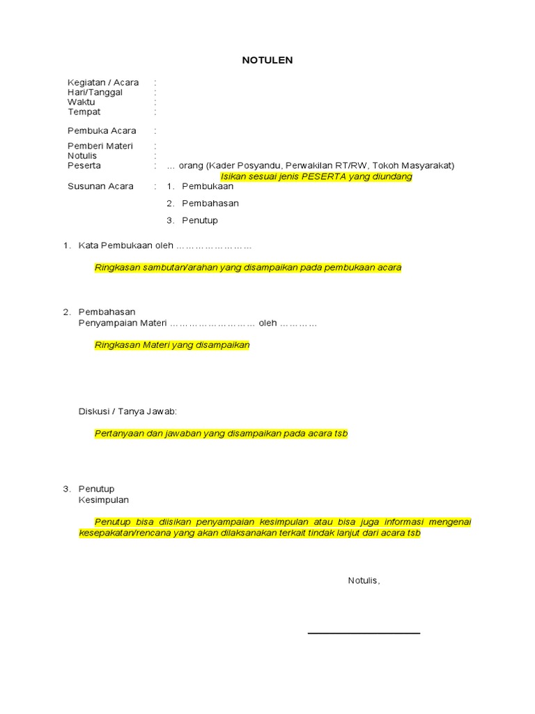 Format NOTULEN | PDF